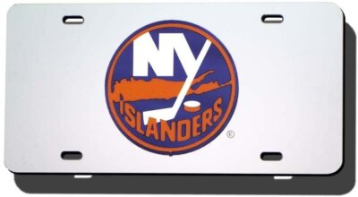 New York Islanders Silver Premium Laser Tag Acrylic Inlaid License ...