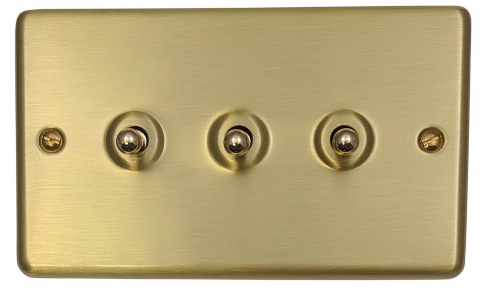 Brushed Satin Brass CSBB Light Switches, Plug Sockets, Dimmers, Cooker ...
