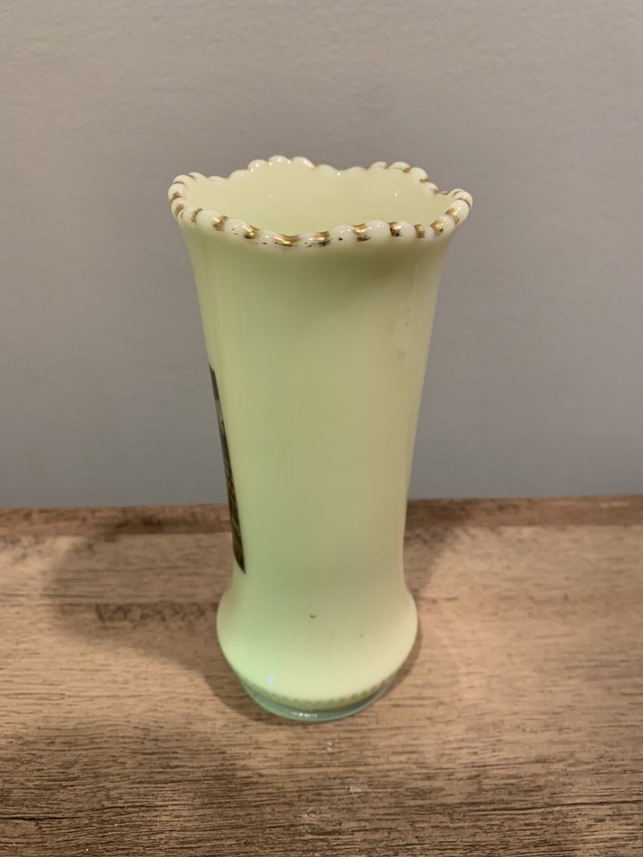 Uranium Vaseline Custard Vase Advertising Palace drug Store W hope ...