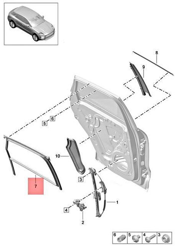 Genuine PORSCHE Macan 95B Window Guide Left 95B839431D | eBay