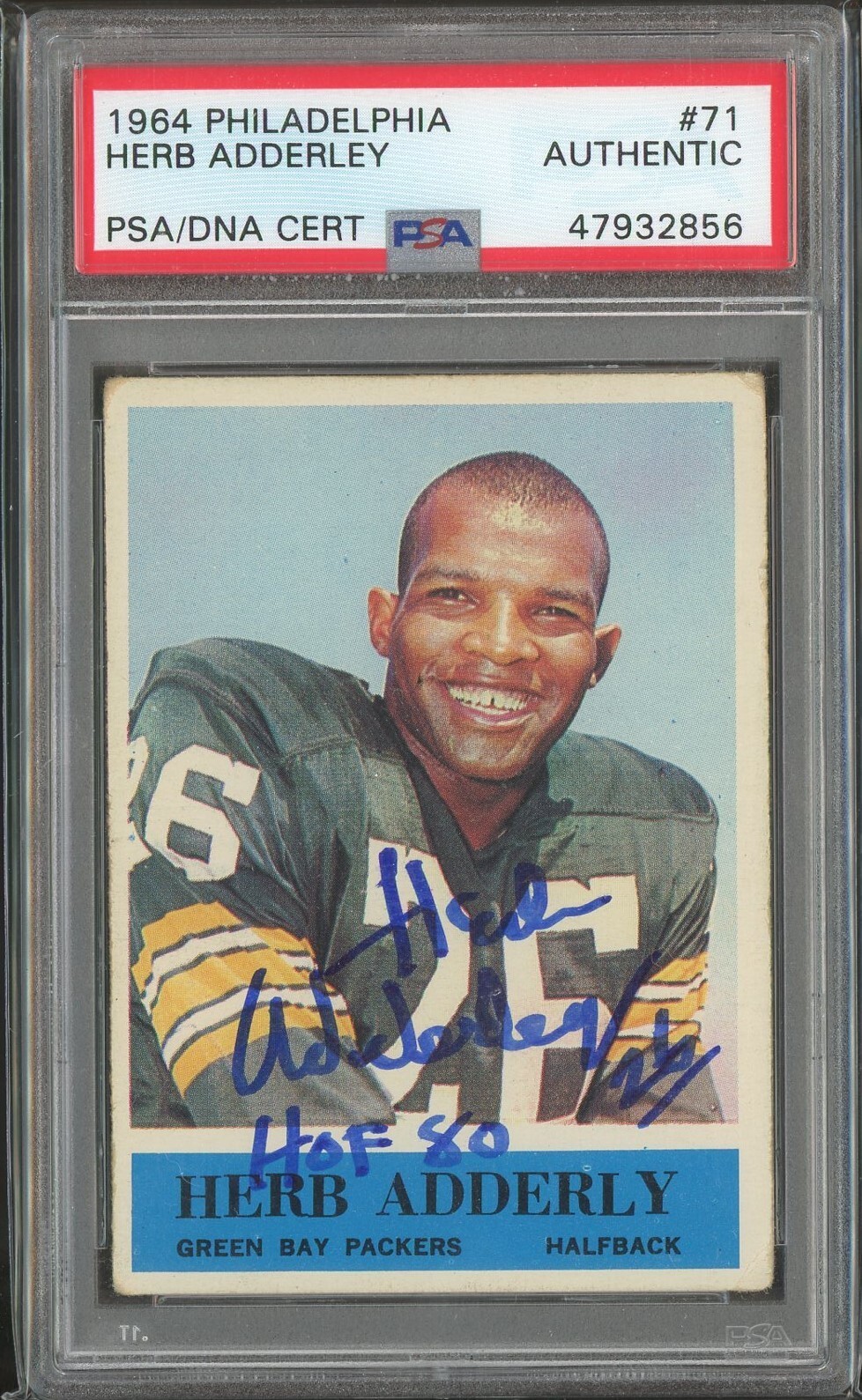 Herb Adderley Signed 1964 Philadelphia #71 PSA/DNA Rookie Autograph RC ...