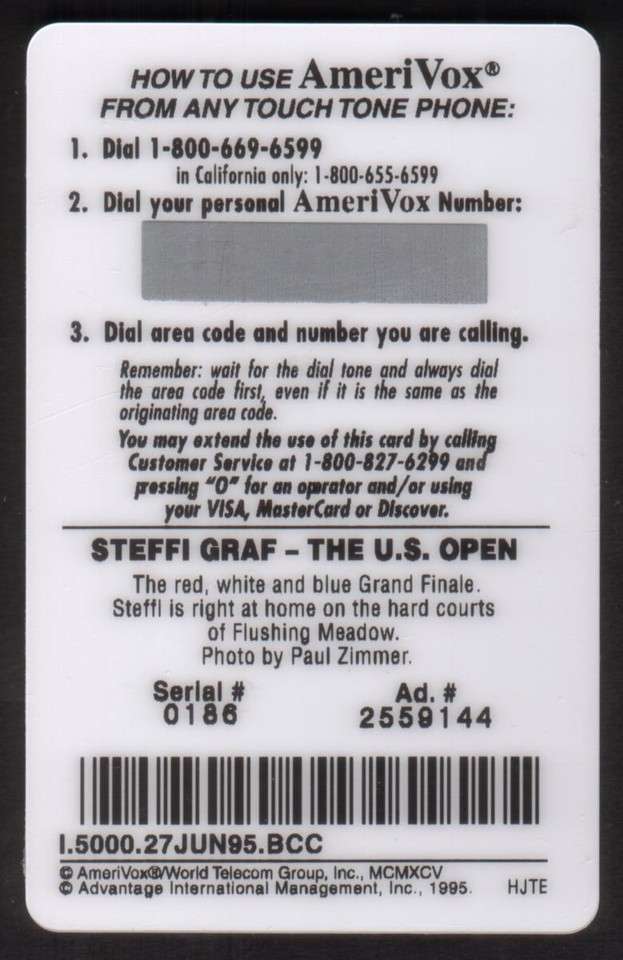 Steffi Graf (Tennis Champion) Holding The U.S. Open Trophy Phone Card ...