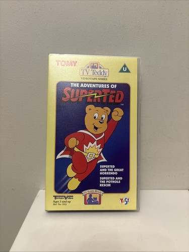 Vintage Retro 90s Tomy TV Teddy The Adventures Of Superted VHS Video ...