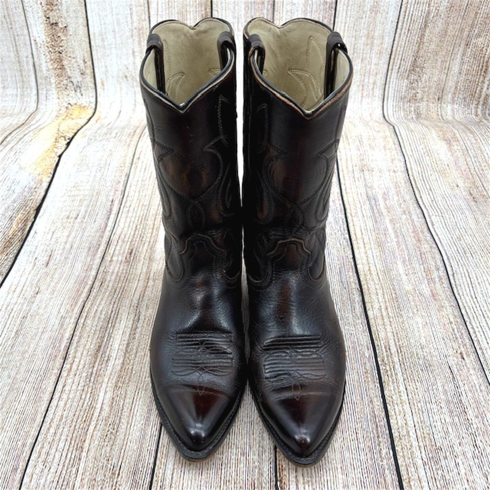 Acme Men’s 10 EW Brown Leather Mid Calf Pointed Toe Western Cowboy ...