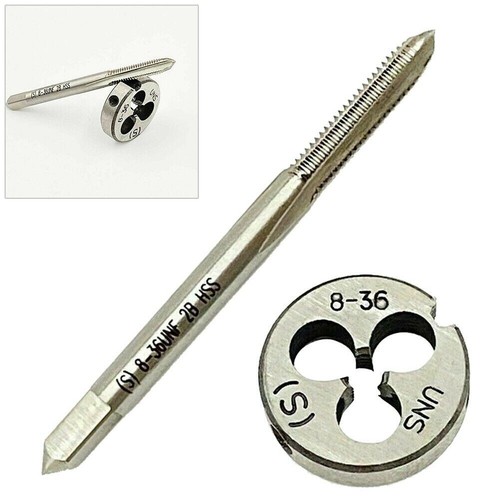 8-36 TPI Tap and Die Set HSS Right Hand Thread 8-36 UNF Tap + 8-36 Die ...