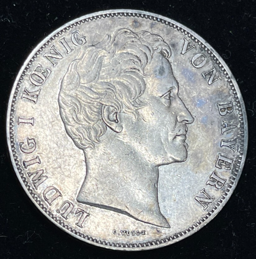 1845 German Bavaria 2 Gulden Silver Coin Great Condition Rare High Value | eBay
