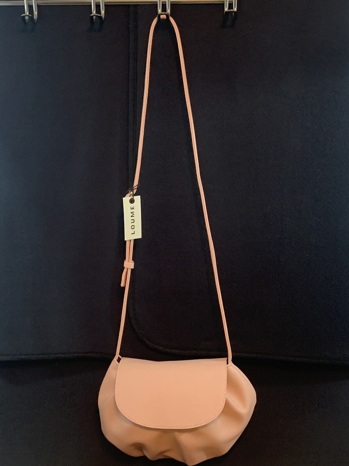 NEW! LOUME Shoulder Bag Pink Faux Leather Handbag Crossbody Womens ...