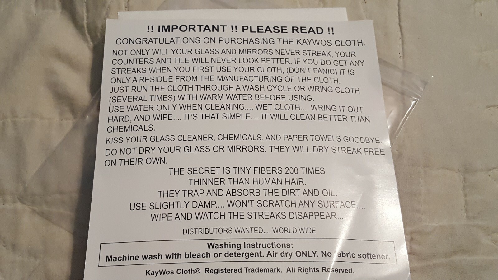 Kaywos Cleaning Cloth No Streak Original Towel Made in USA. NEW | eBay