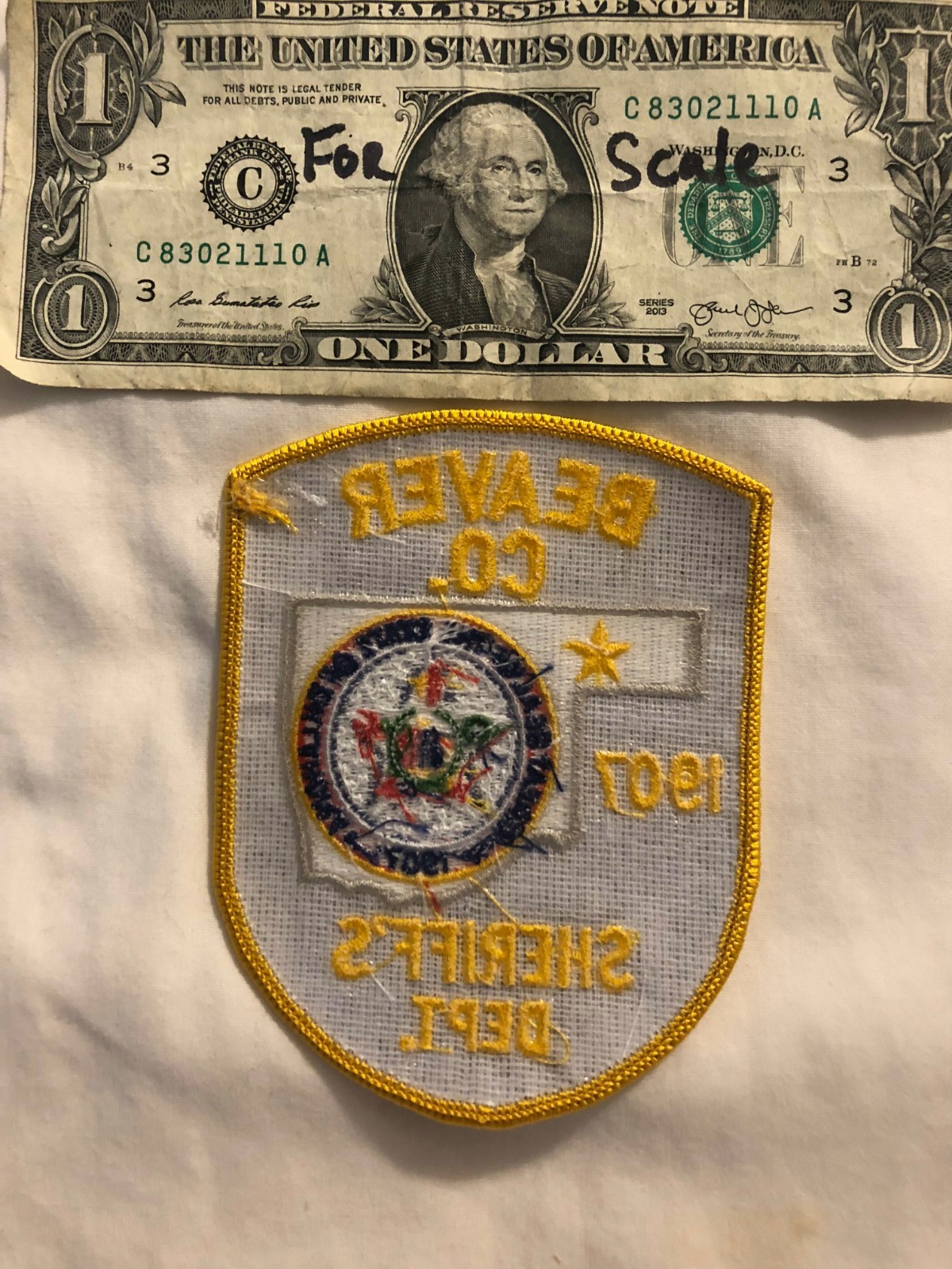 Rarer Beaver County Sheriffs Dept.Oklahoma Police Patch un-sewn ...