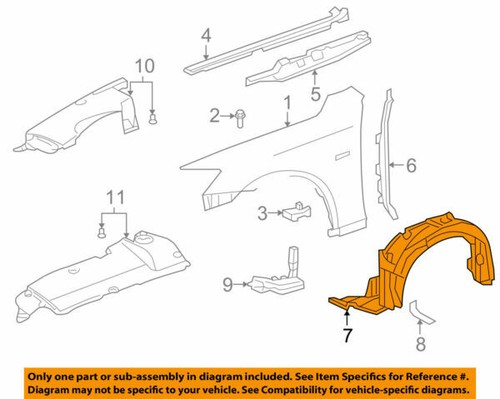 53805-53020 Toyota Liner, front fender, rh 5380553020, New Genuine OEM ...