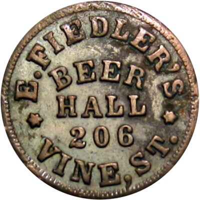 1863 Cincinnati Ohio Civil War Token E Fiedler's Beer Hall R7 | eBay