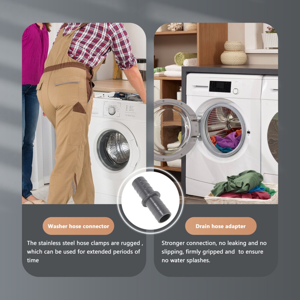 2 Sets Washer Drain Hose Connector Washing Machine Seal Water Pipe ...