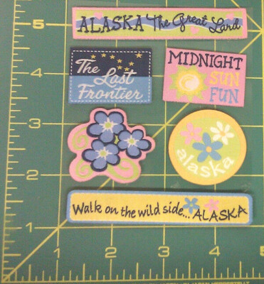Alaska Fabric Stickers Walk on the Wild Side midnight sun great land ...