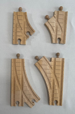 Thomas Wooden Railway Train CURVED SWITCH TRACKS Clickity Clickety ...