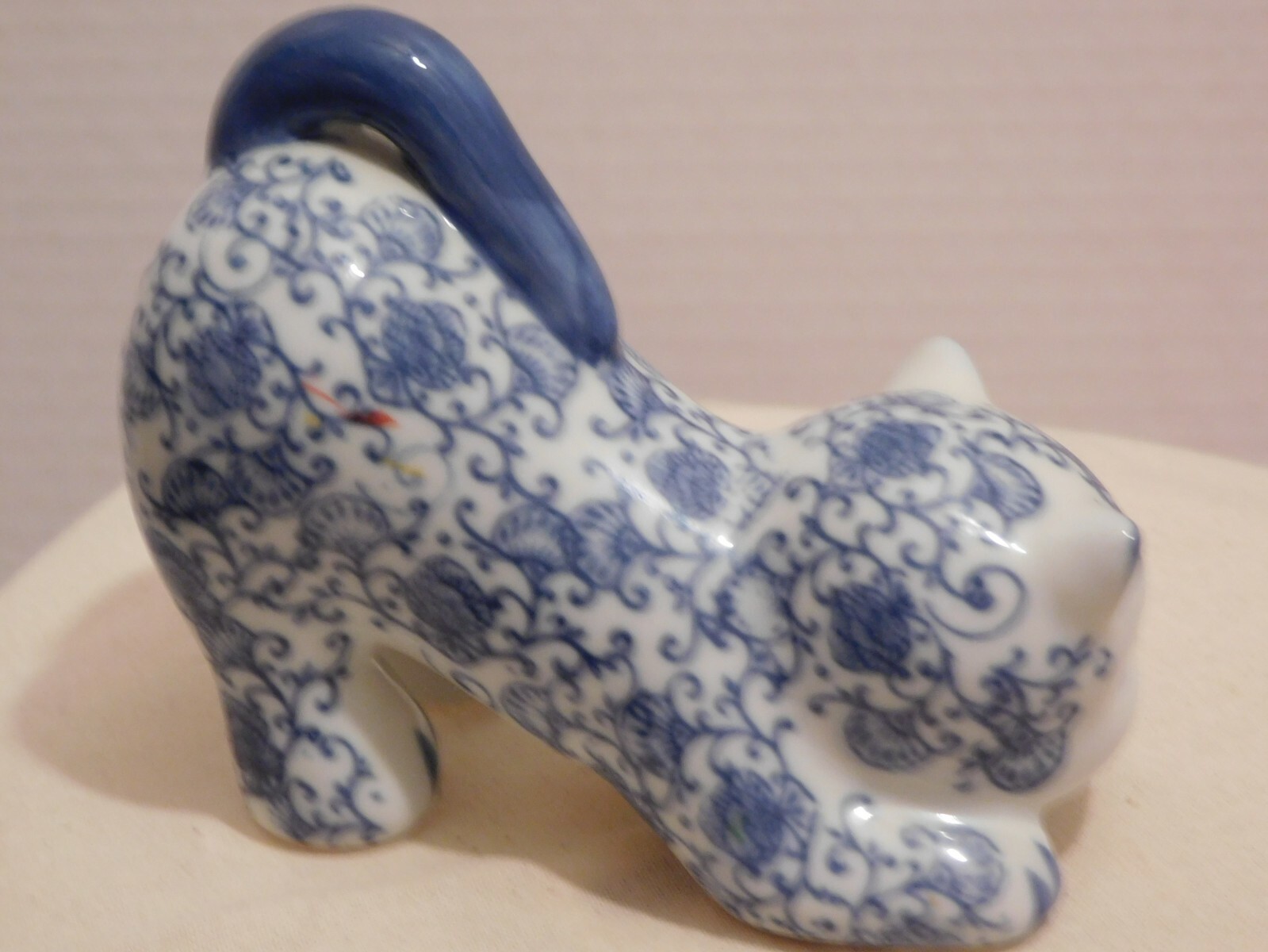 Bombay Blue & White Ceramic CAT Made In China 4½" long MINT | eBay