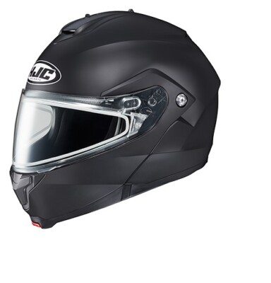 HJC Modular Snowmobile Helmet Dual Lens Shield C91SN Semi-Flat Black ...