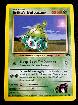 Erika's Bulbasaur 39/132 MP Gym Challenge Uncommon Pokemon Card ...