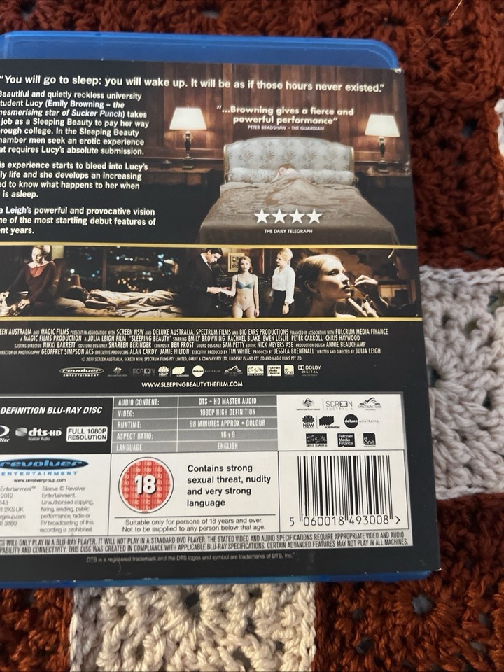 Sleeping Beauty Blue Ray 2012, Emily Browning Rachel Blake,With Slip ...