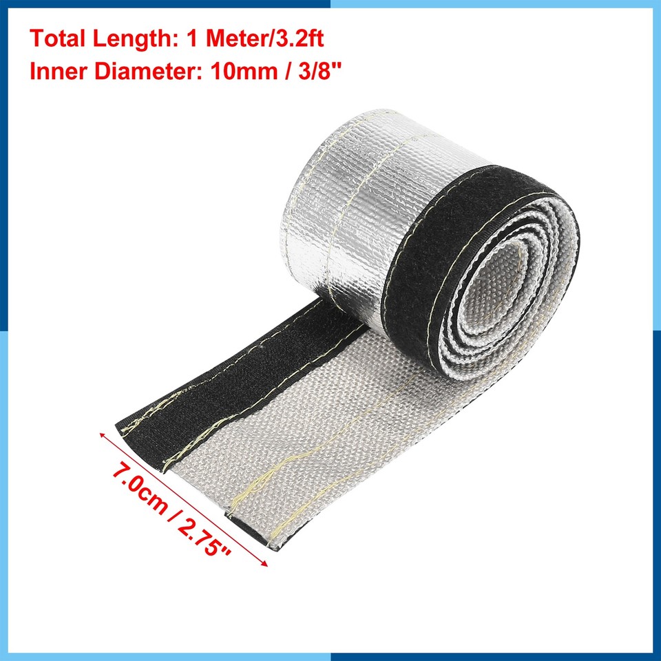 auto Fuel Lines Heat Shroud 3/8" ID 3.2ft Aluminized Sleeving Insulated ...