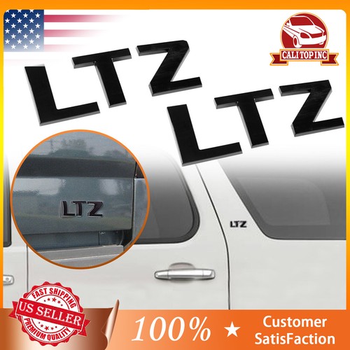 2Pcs For Silverado Tahoe Suburban LTZ Emblem Badge 3D Black Quarter ...