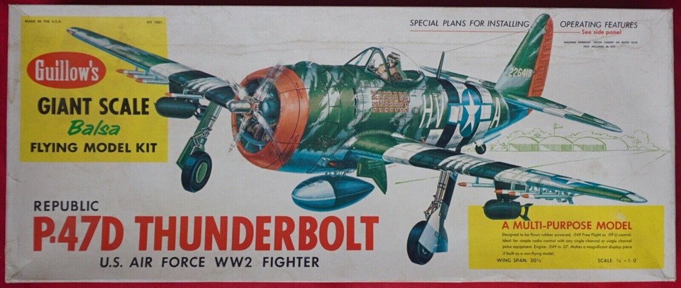 Guillows P-47D Thunderbolt Wooden Flying Balsa Scale Model Aircraft Kit ...