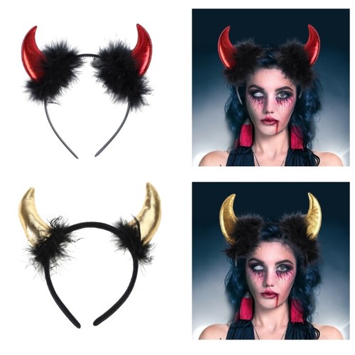 Overwhelming Cool Devil Hair Hoop Horn Headdress Halloween Headband | eBay