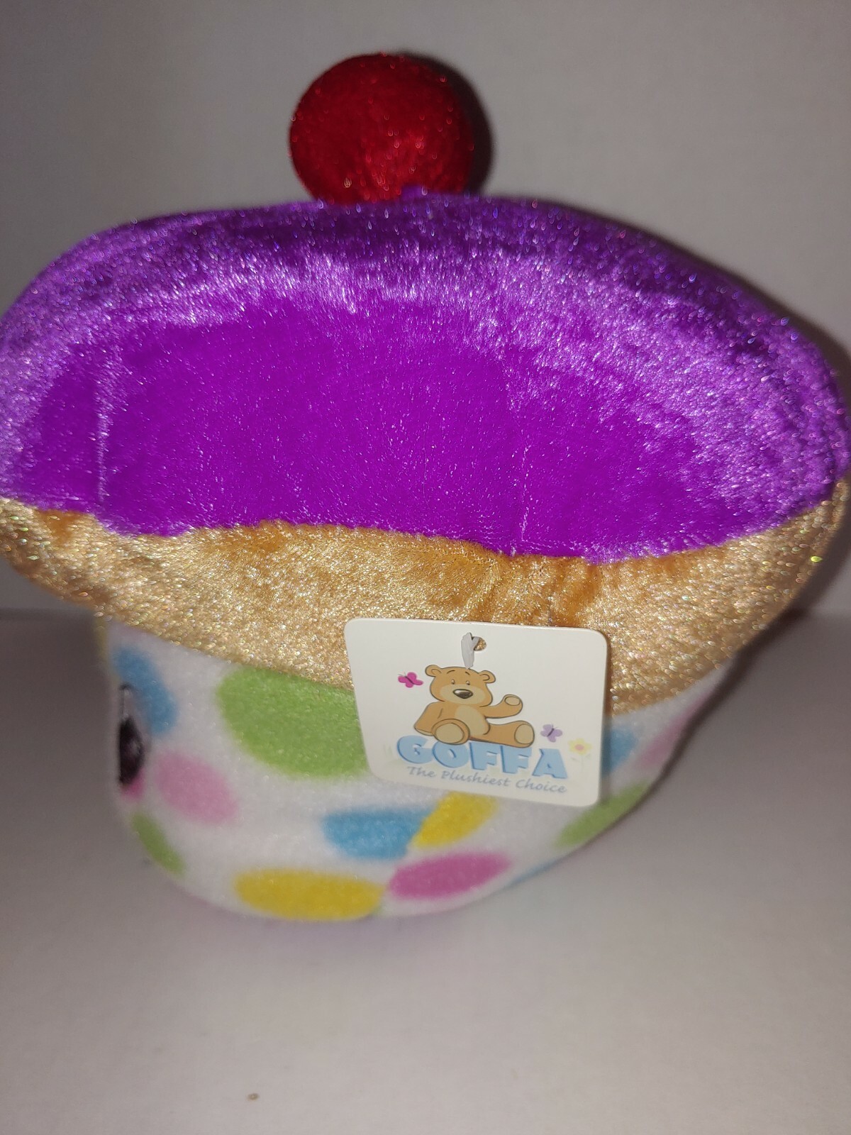 Goffa+Multicolor+Polka+Dot+Yellow+Top+Plush+Cupcake+7%E2%80%9D for sale ...