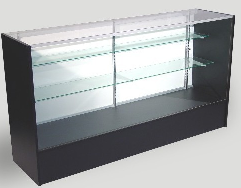 RETAIL GLASS DISPLAY CASE FULL VISION 6FT SHOWCASE - 4 COLOR OPTIONS | eBay