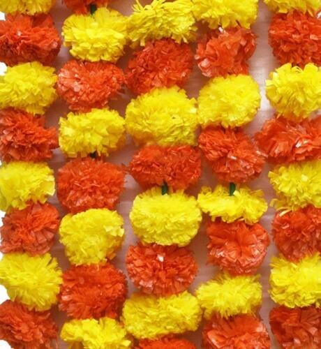 Artificial Flower Genda Phool Toran Garlands Fluffy For Home Diwali ...