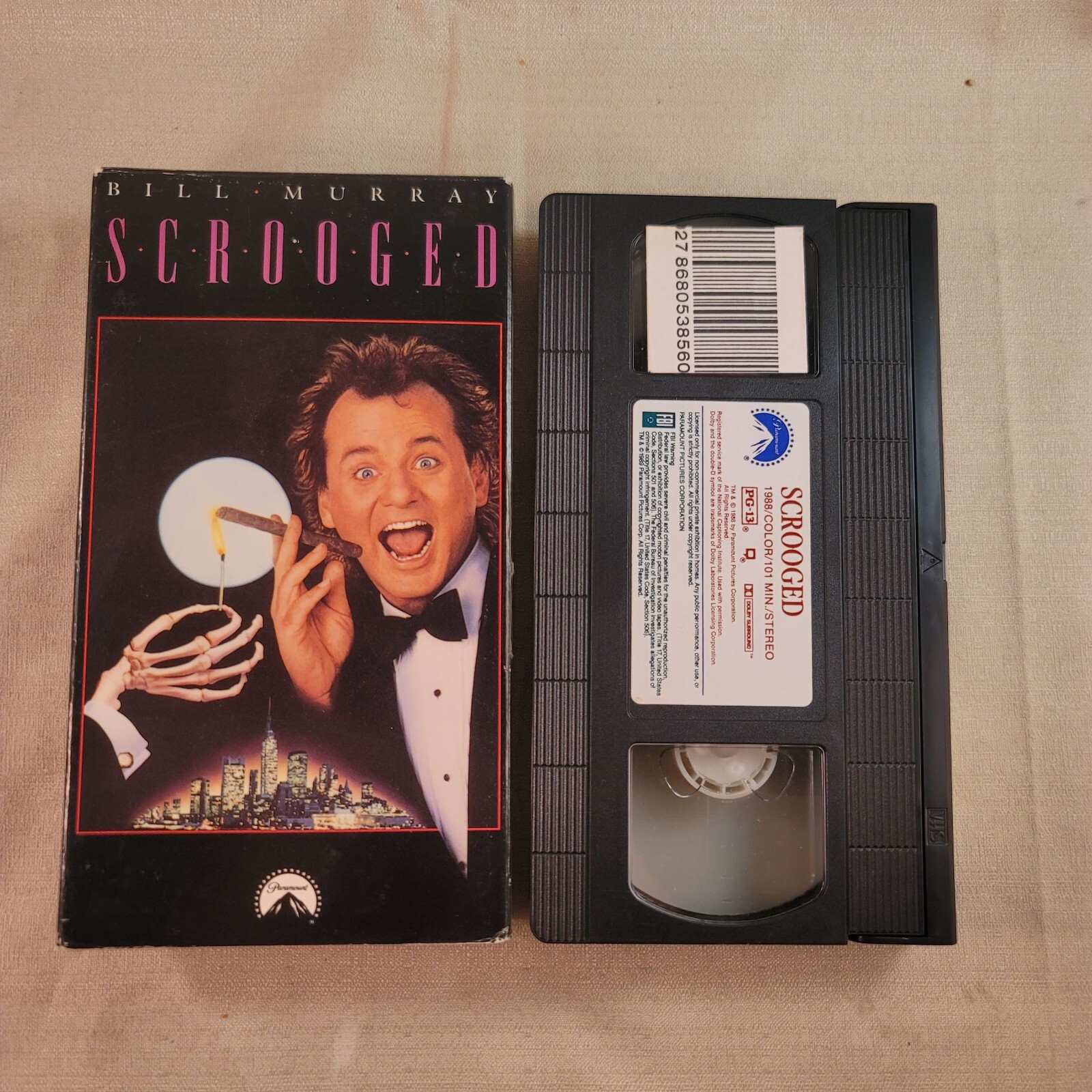 Scrooged VHS Paramount 1989 Sealed NIP Watermarked Richard Donner Bill ...