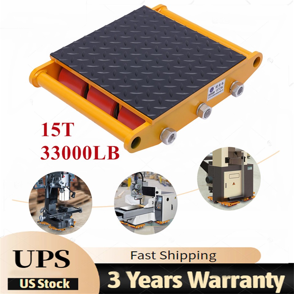 15 Ton Heavy Duty Machine Dolly Skate Machinery Roller Mover Cargo ...