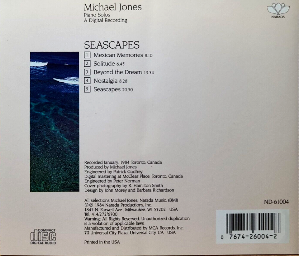 MICHAEL JONES Seascapes: Piano Solos CD EXCELLENT / MINT COND / FREE ...