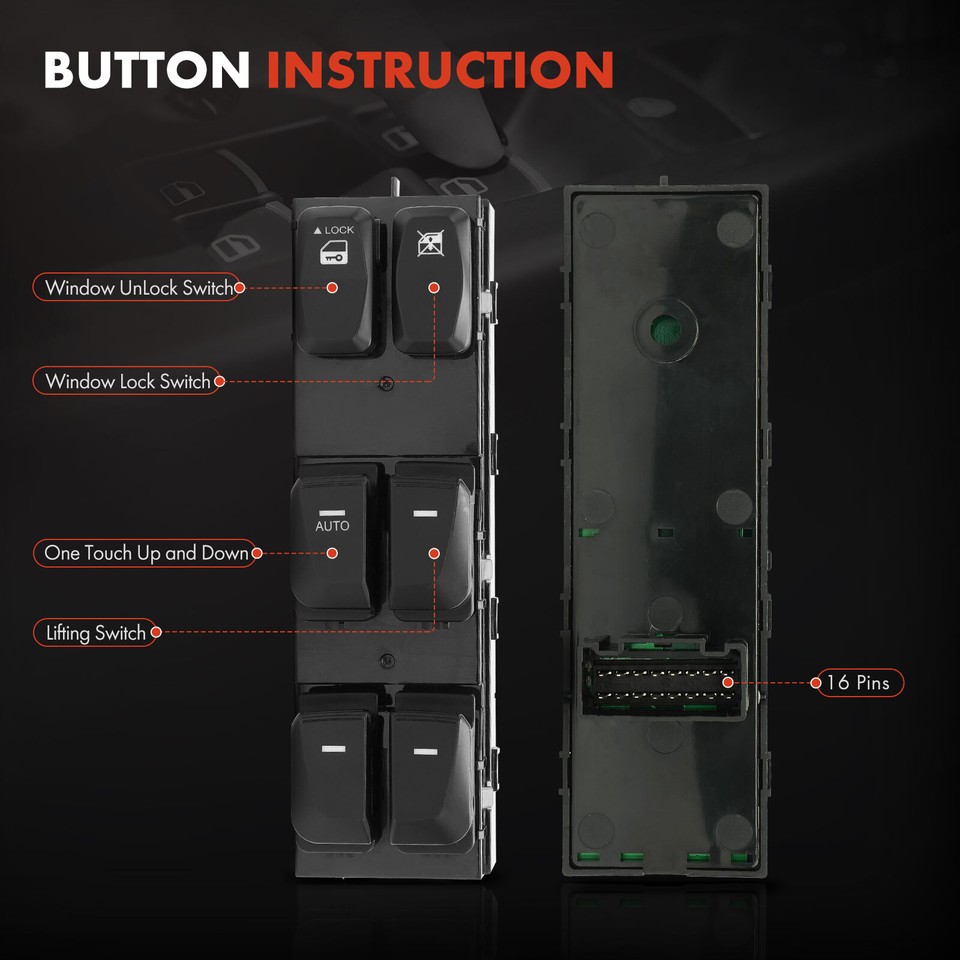 Front Left Driver LH Power Window Switch for Hyundai Tucson 09-17 ...