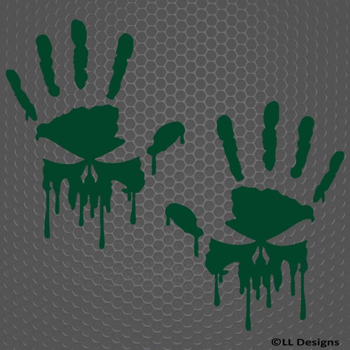 Dripping Skull Hand Wave Pair Off Road 4x4 Truck SUV Vinyl Decal ...