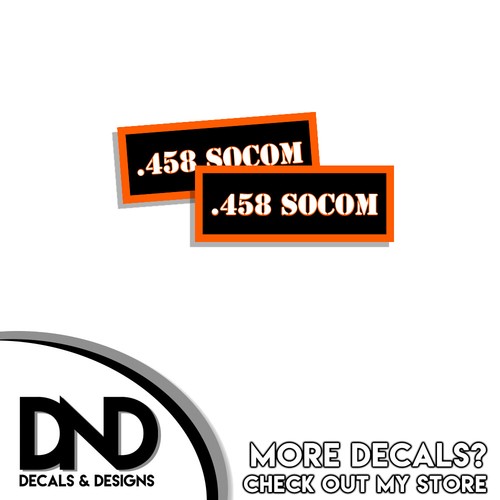 .458 SOCOM Ammo Can Decal Gun Ammunition Box Firearm Orange Sticker OR ...