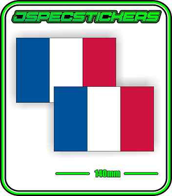 FRENCH FRANCE FLAG STICKER DECAL COUNTRY WINDOW BUMPER x2 140mm BNIP ...