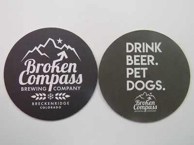 Beer Pub Coaster ~ BROKEN COMPASS Brewing Co ~ Breckenridge, COLORADO ...