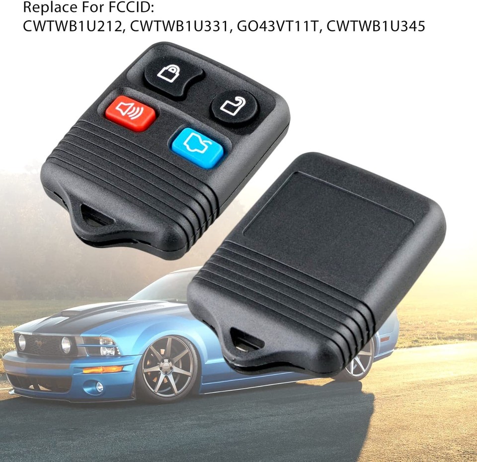 2 Keyless Entry Remote Control 4 Button Car Key Fob Clicker Transmitter ...