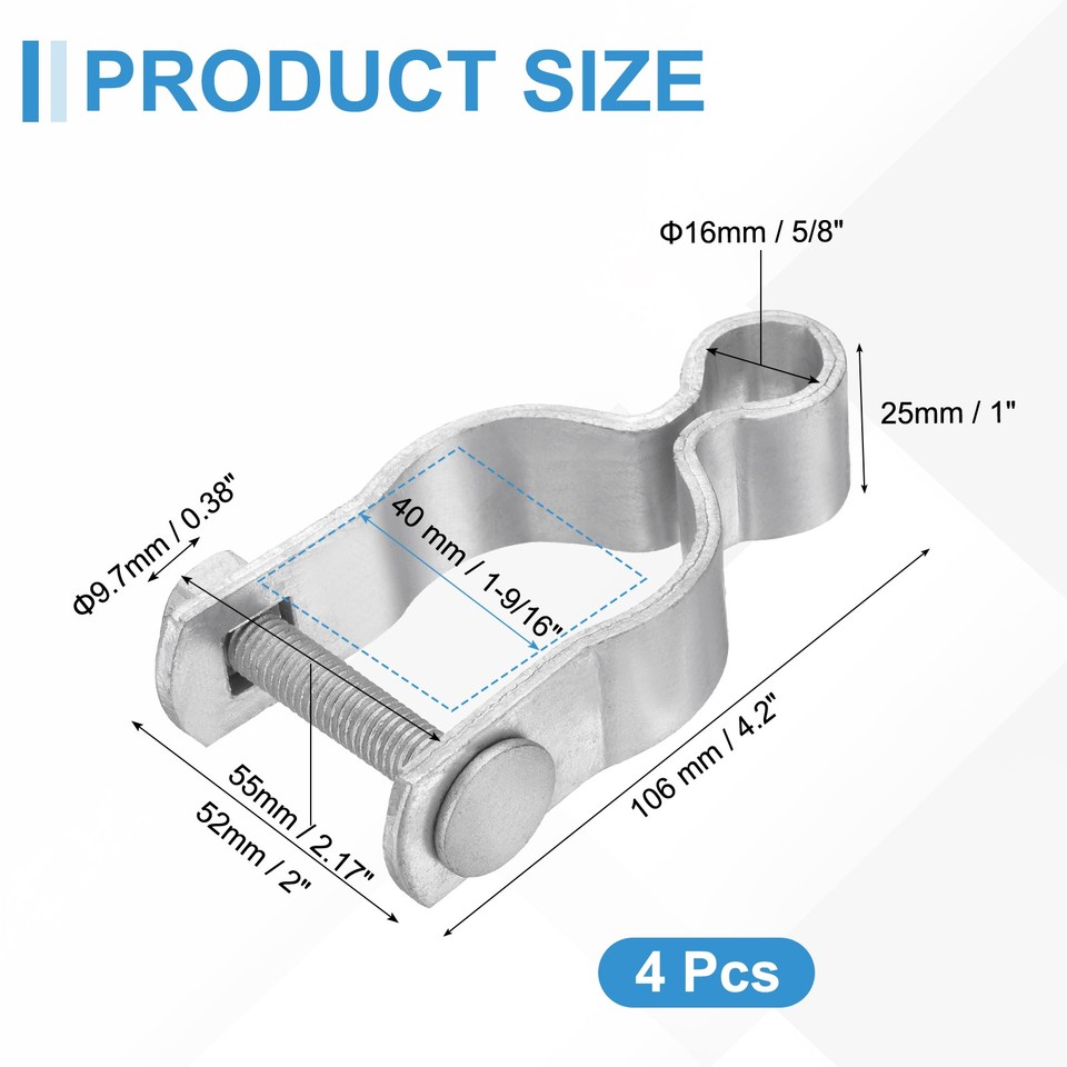 4Pcs Chain Link Fence Gate Post Hinge Female Hinge for 1-9/16" OD Post ...