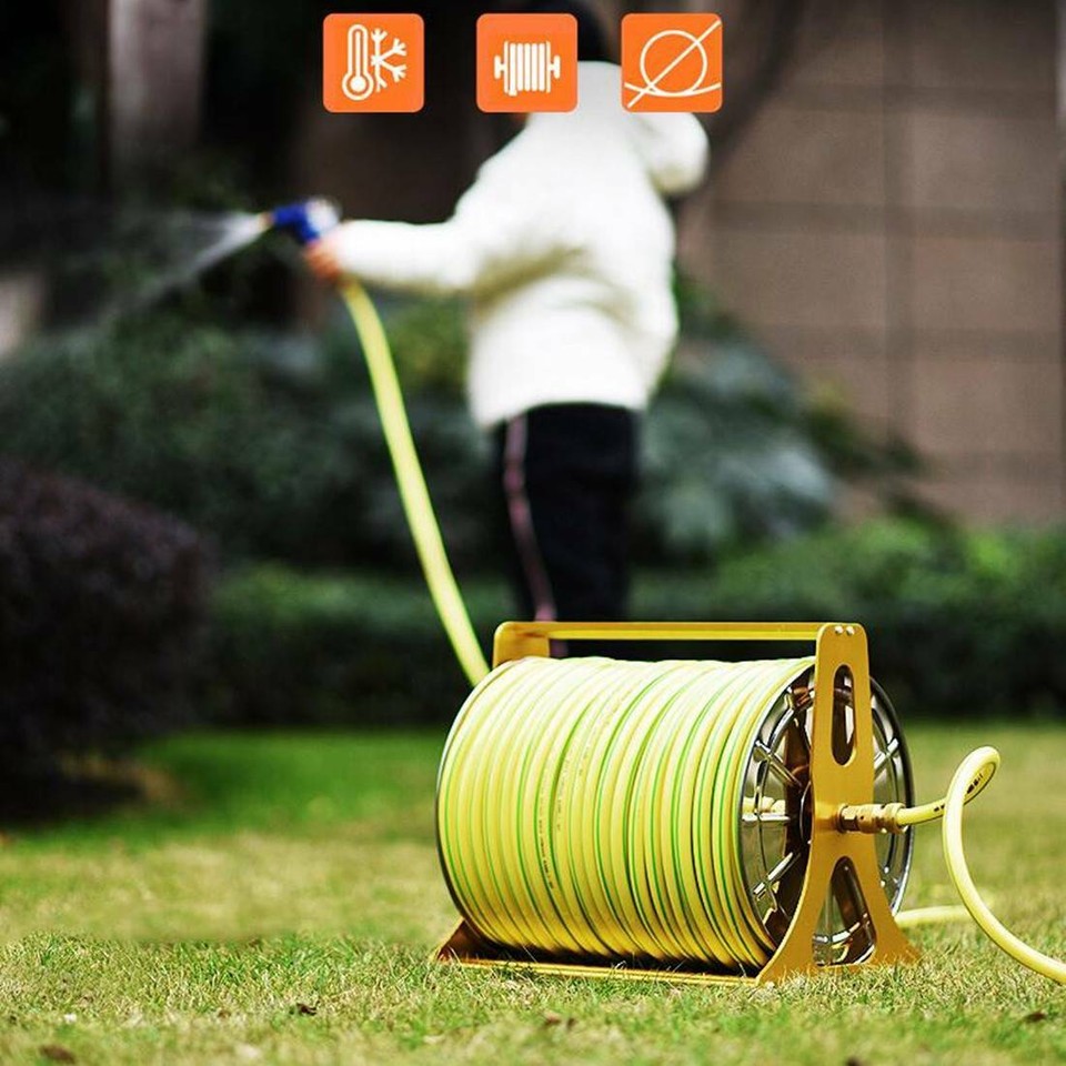 Garden Hose Reel Rack Stainless Steel Heavy Duty Water Basket Outdoor ...