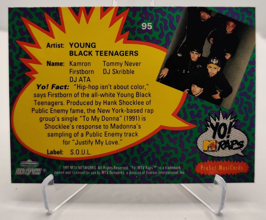 1991 Pro Set Yo! MTV Raps Young Black Teenagers Card #95 music trading ...