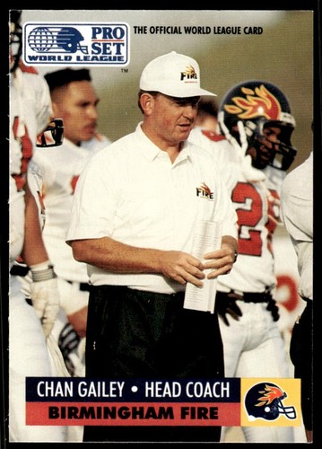 1991 Pro Set WLAF Inserts Chan Gailey Birmingham Fire #6 | eBay