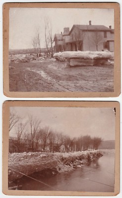 RARE - 2 Photos - Addison NY - Flood Ice - ca 1890 - Steuben County | eBay