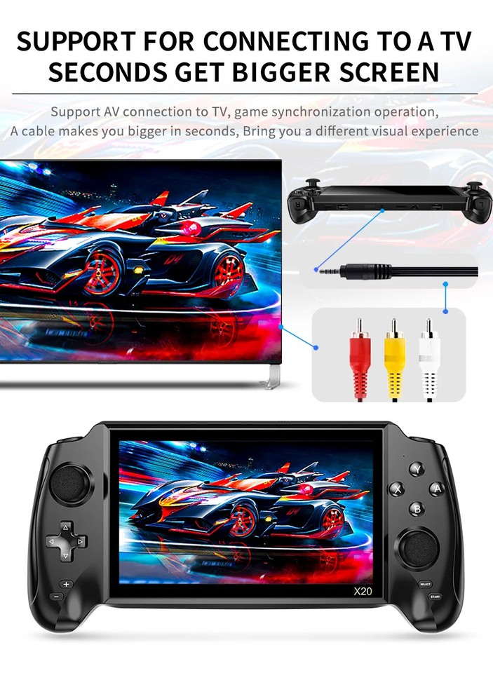 X20 7.1" Retro Handheld Game Console,IPS Screen Video Games, 3000 ...