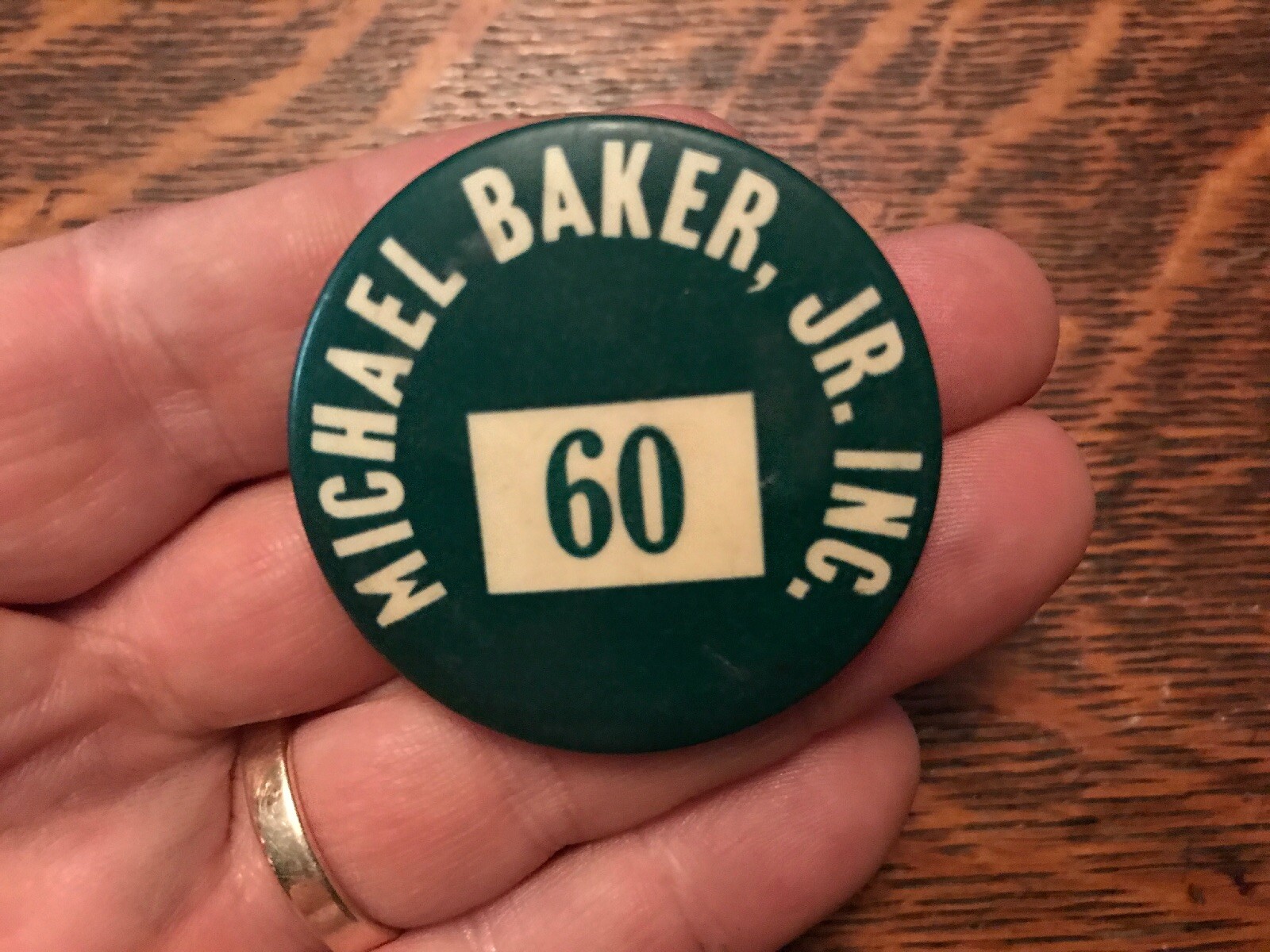 Michael Baker, Jr. Inc. Vintage Employee Pin Back Button | eBay