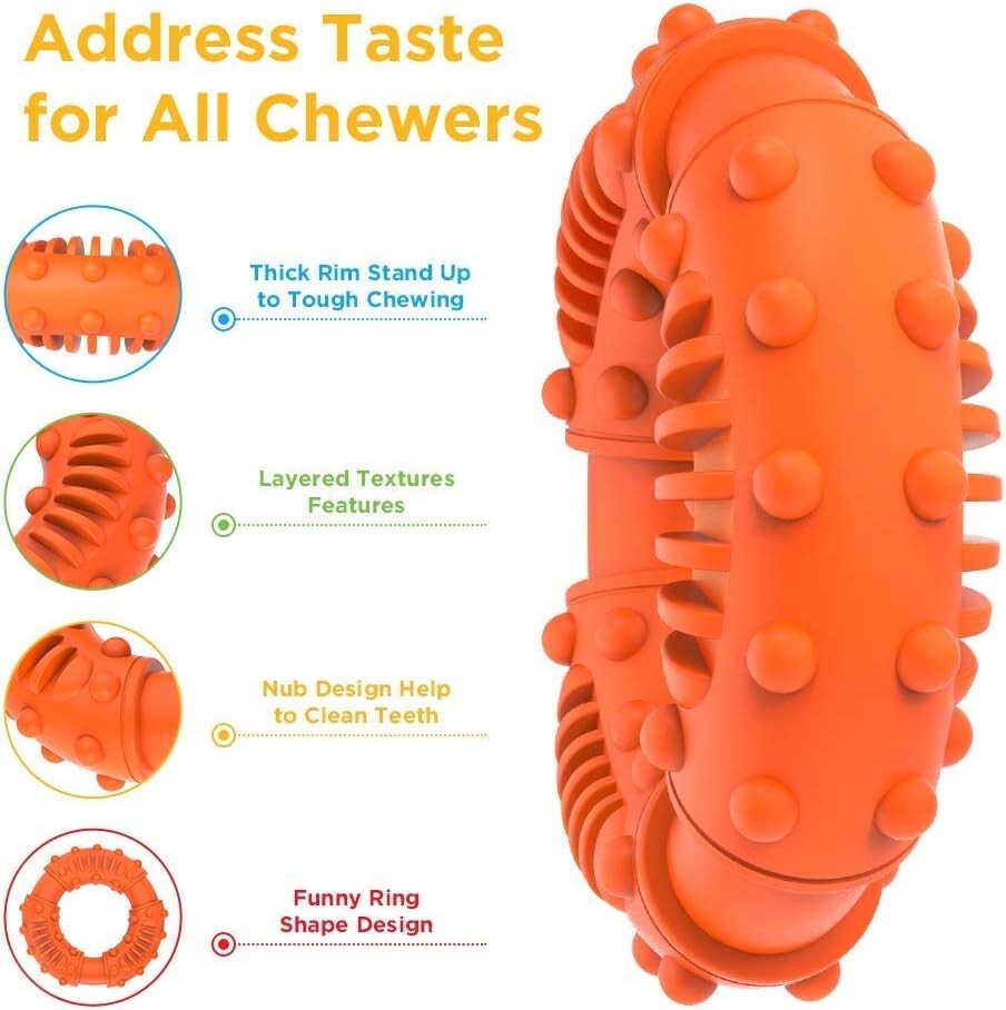 ABTOR Durable Dog Chew Toy Toughest Natural Rubber Beef Flavor Texture ...