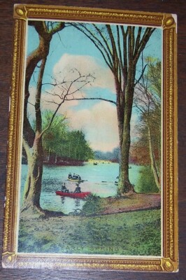 Vintage Lake Scene Postcard - Canoe - EARLY SPRING - Postmark 1909 | eBay