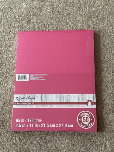 8.5 x 11" Pink Bright Color Card Stock Paper - 65lb Cover - 50 Sheets ...