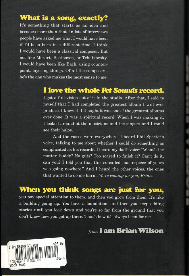 i am Brian Wilson a memoir hardcover signed in person Book Soup with ...