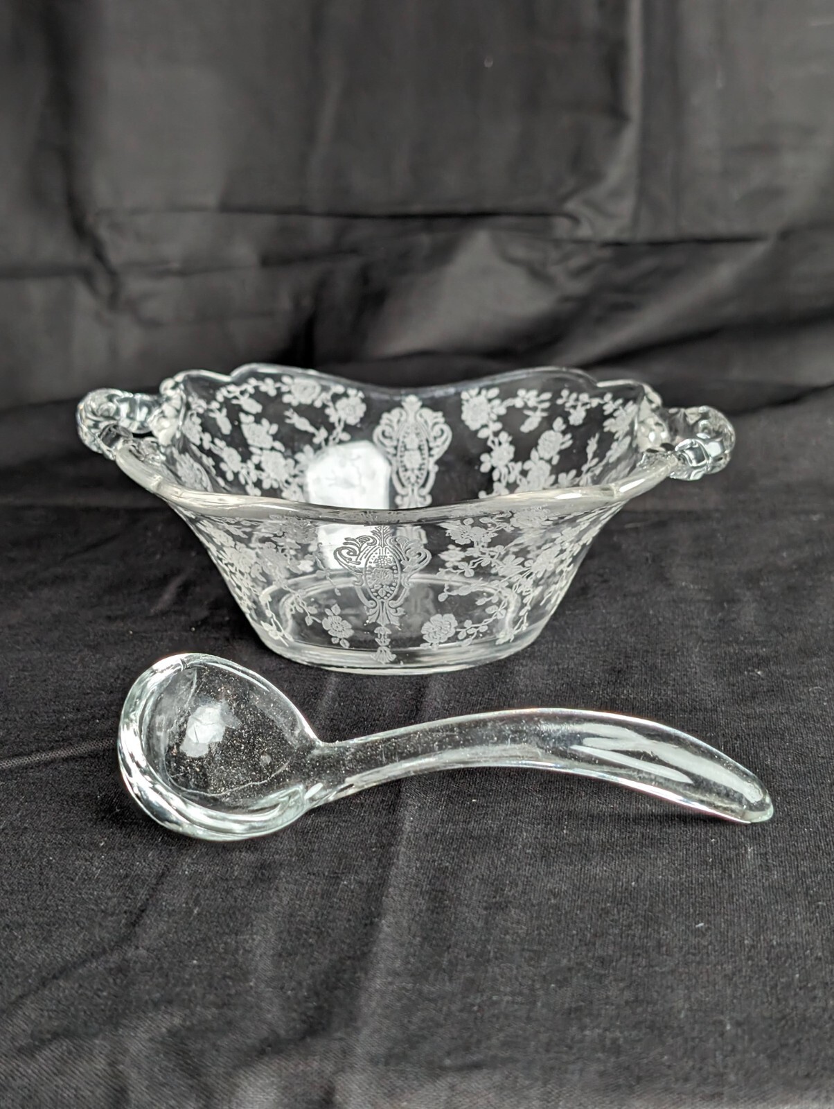 Vintage Cambridge Rose Point Crystal Glassware & Serving - Set of 35 ...